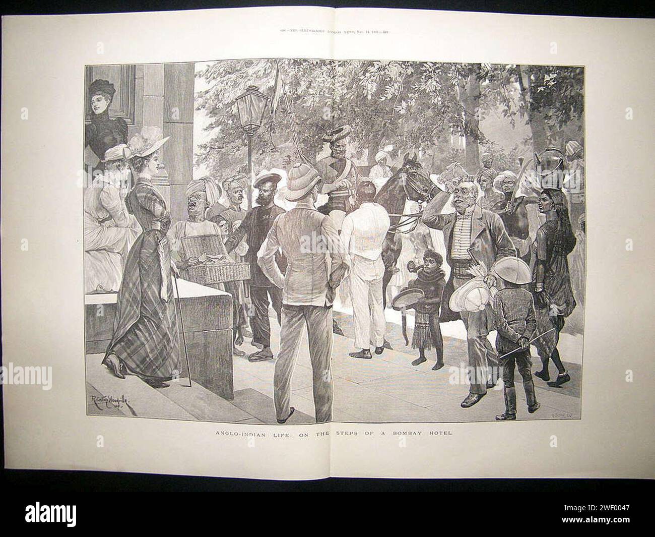 Anglo-Indian life on the steps of a Bombay hotel,'' from the ...