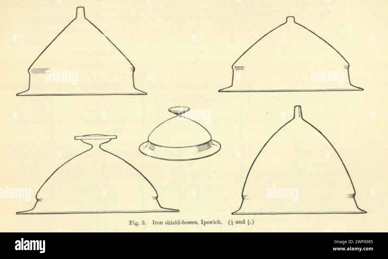 Anglo-Saxon Shield Bosses Ipswich Layard 1907 24471 0029 Stock Photo ...