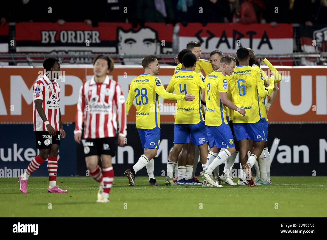 WAALWIJK - RKC Waalwijk players celebrate the 1-0 during the Dutch ...