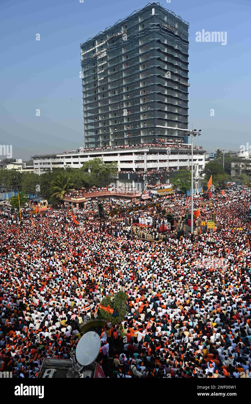 NAVI MUMBAI, INDIA - JANUARY 27: Huge Crowd gather at Chhatrapati ...