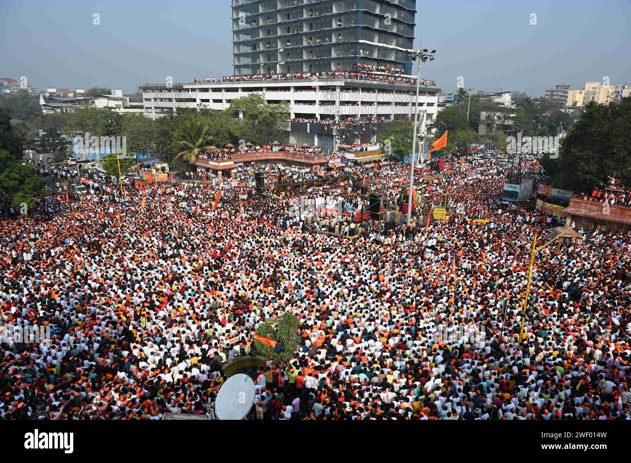 NAVI MUMBAI, INDIA - JANUARY 27: Huge Crowd gather at Chhatrapati ...
