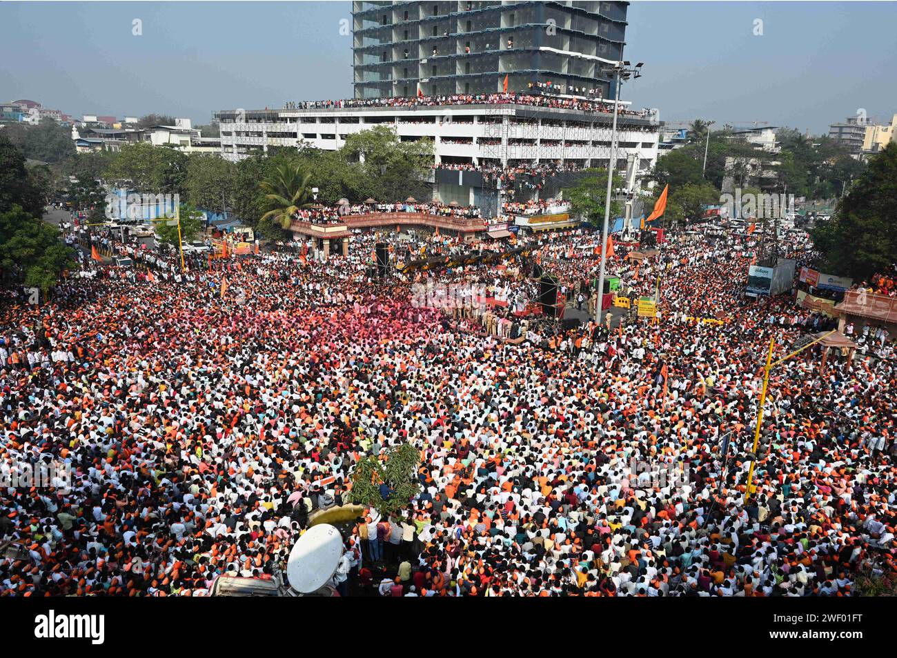 NAVI MUMBAI, INDIA - JANUARY 27: Huge Crowd gather at Chhatrapati ...