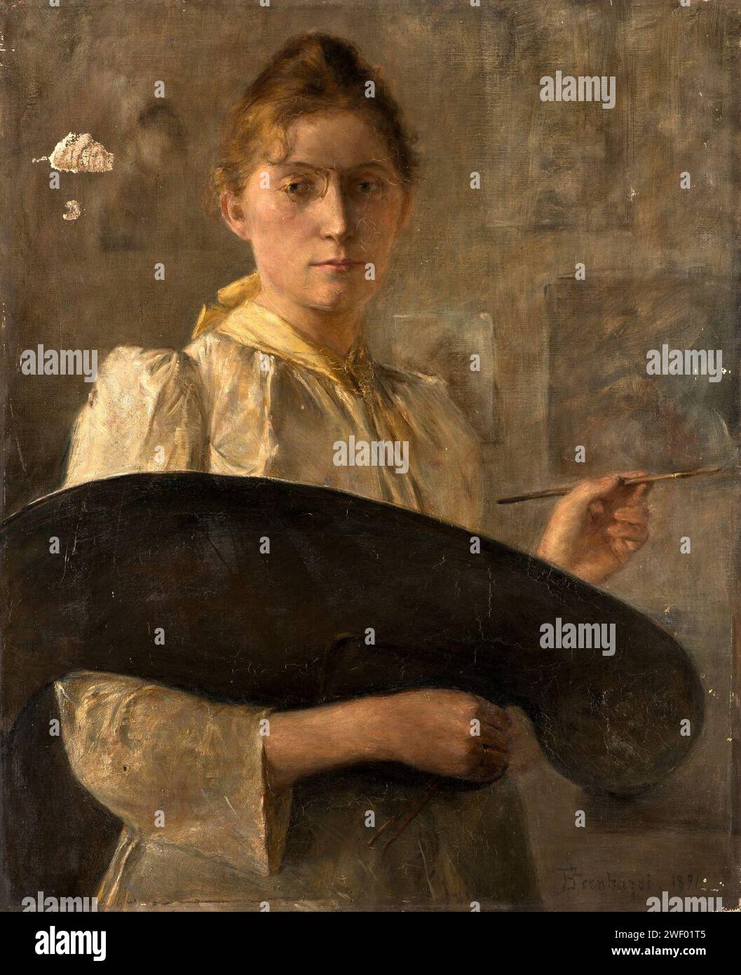 Anna Bernhardi - Selbstbildnis mit Palette Stock Photo - Alamy