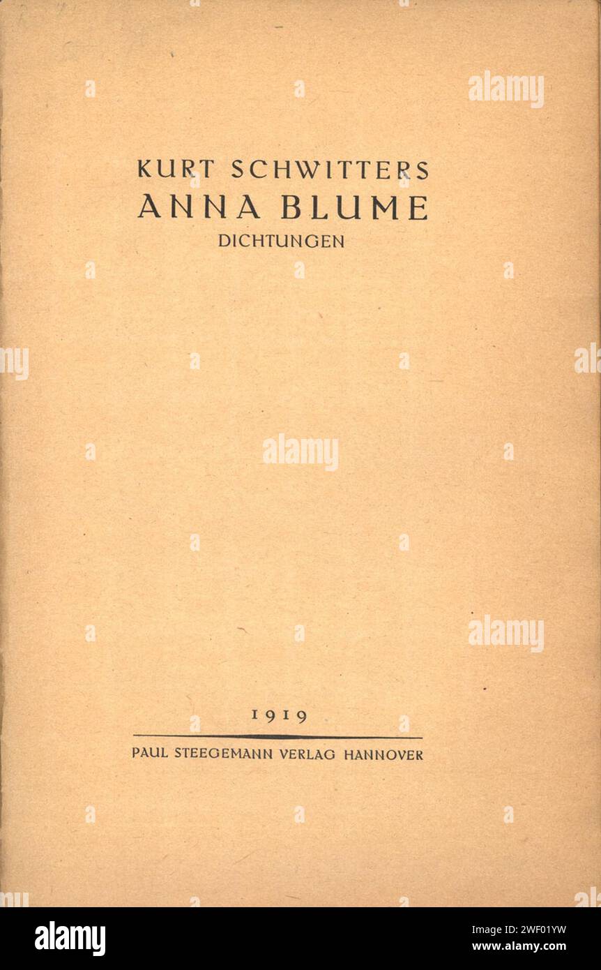 Anna Blume, Dichtungen p 01 Stock Photo - Alamy