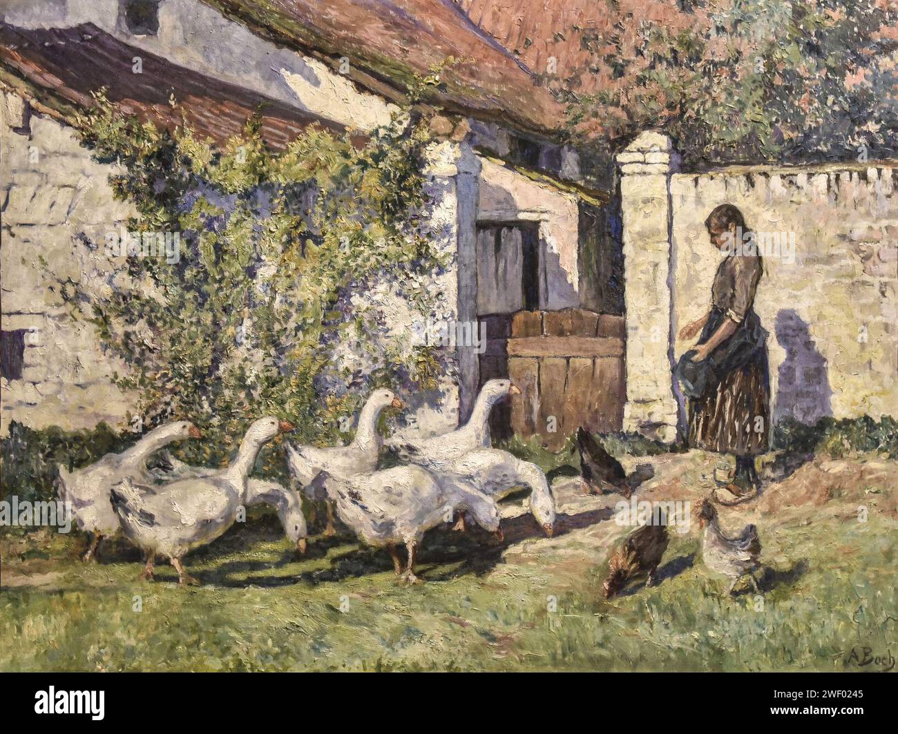 Anna Boch (1848-1936) De ganzen van de boerderij (1926 Stock Photo - Alamy