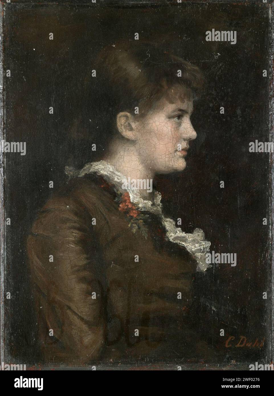 Anna Dahl (later Munch) - painting by Cecilie Dahl 1877 Stock Photo - Alamy