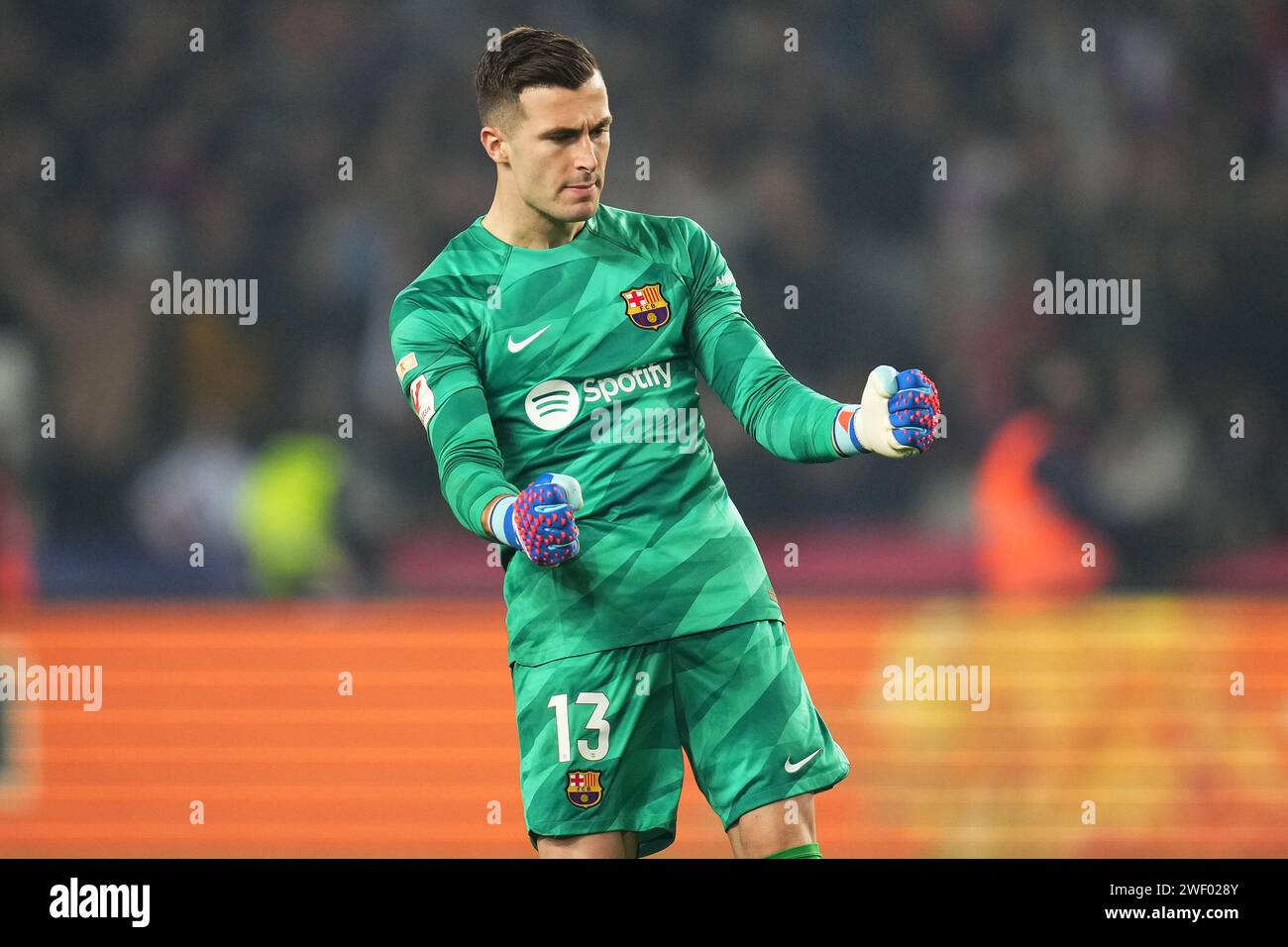 Barcelona, Spain. 27th Jan, 2024. Inaki Pena of FC Barcelona celebrates ...