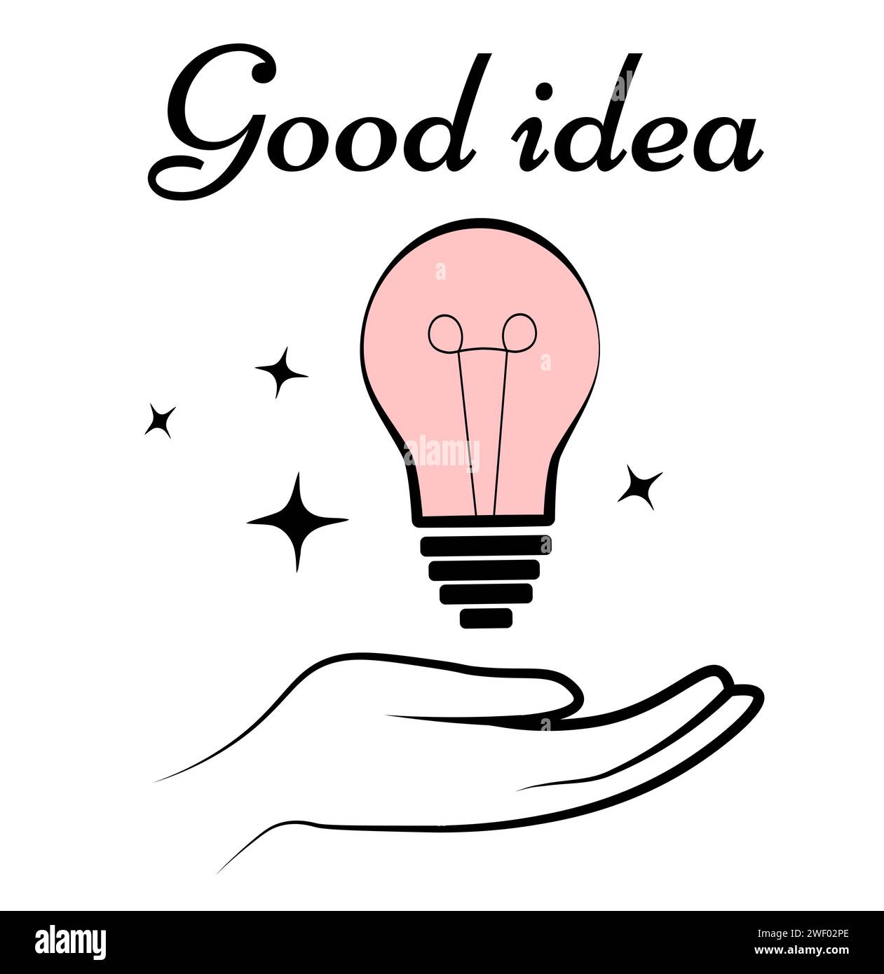 A light bulb in his hand. Good idea Stock Vector Image & Art - Alamy