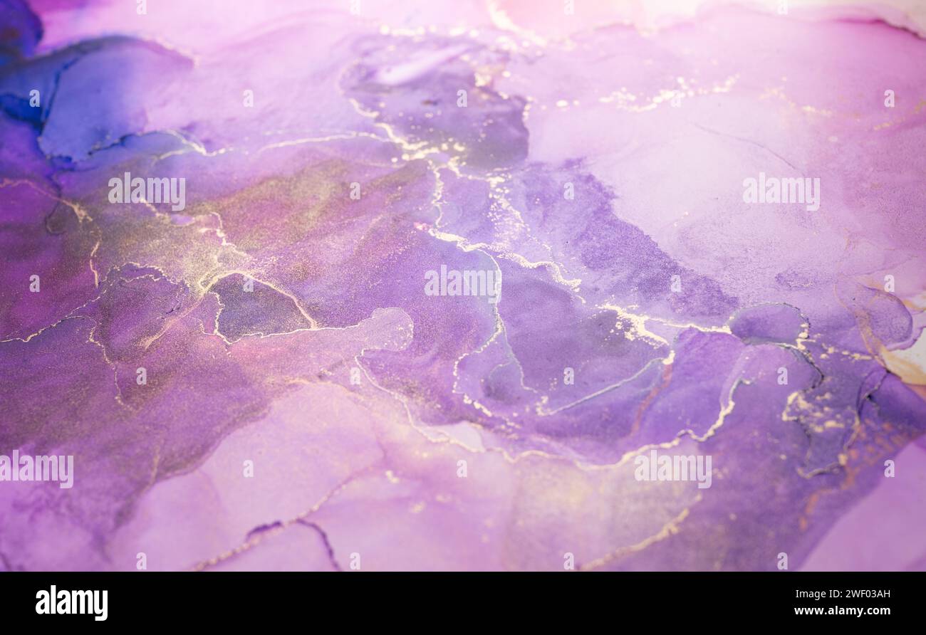 Abstract purple paint background. Acrylic texture with marble pattern ...