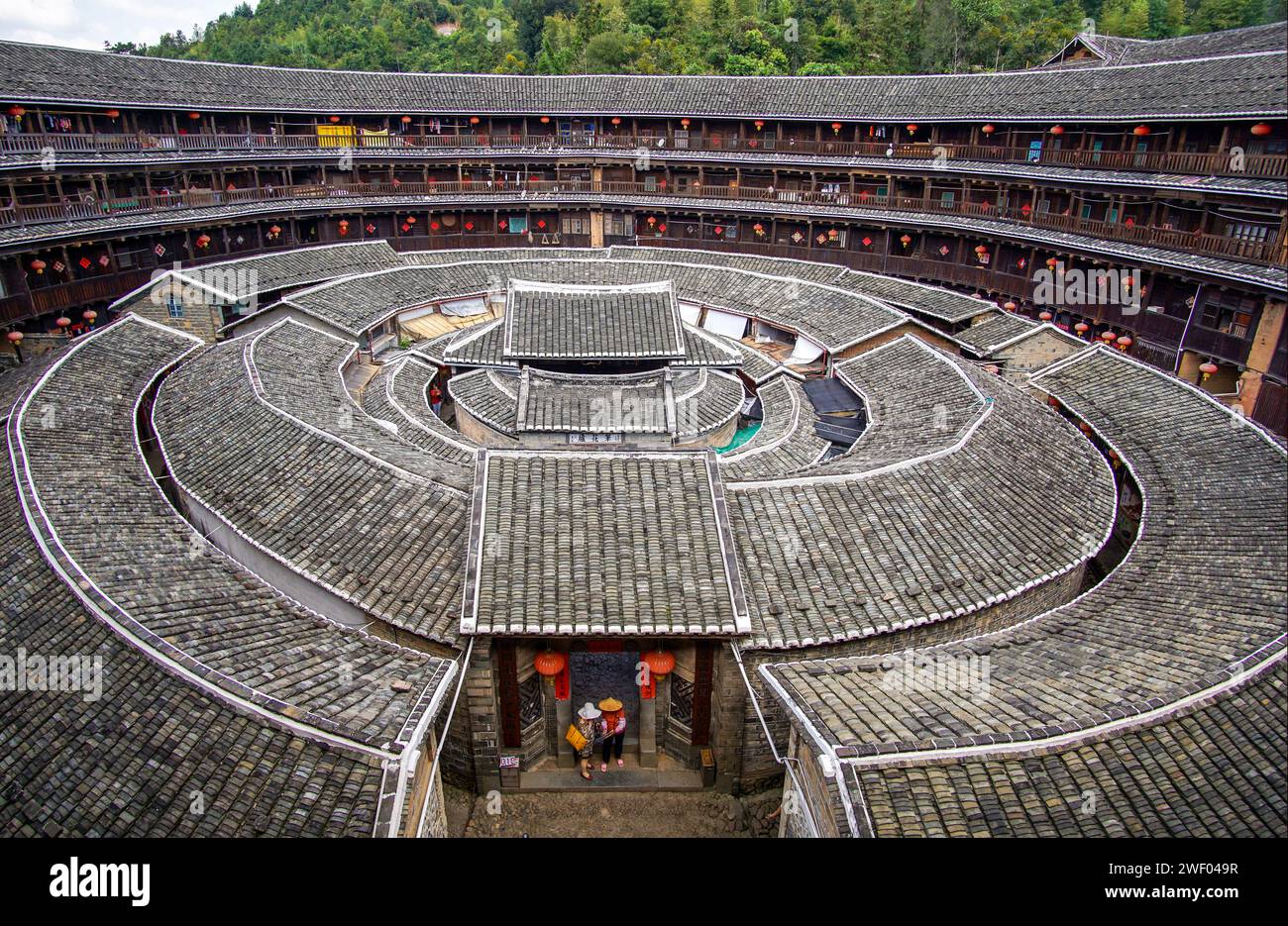 Chengqi Lou tulou in Gaobei Village, Yongding County in Fujian, China ...