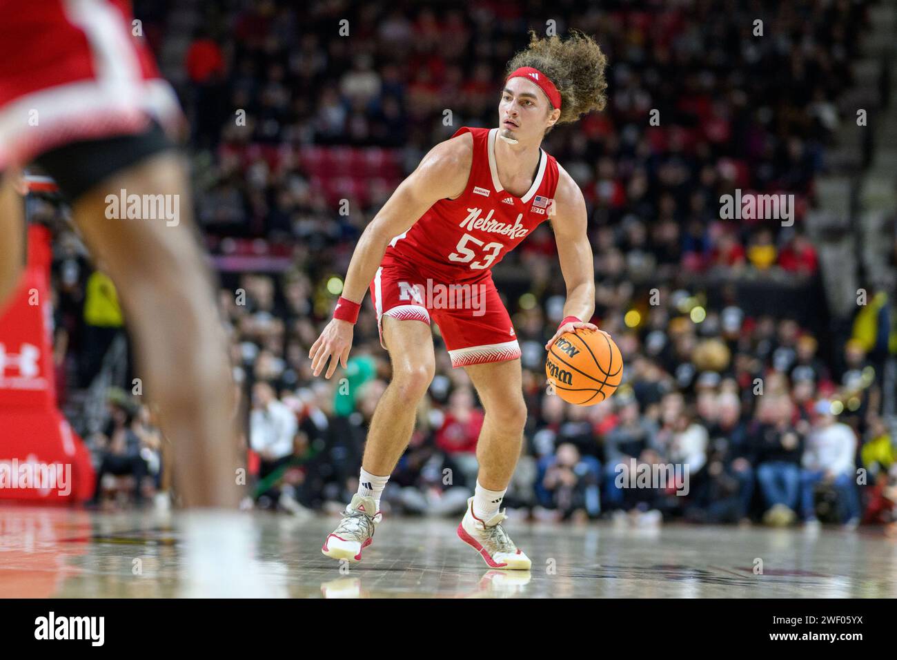 College Park, MD, USA. 27th Jan, 2024. Nebraska Cornhuskers forward ...