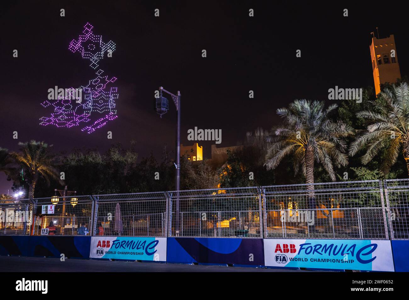 Drone show during the 2024 Diriyah E-Prix, 2nd meeting of the 2023-24 ...