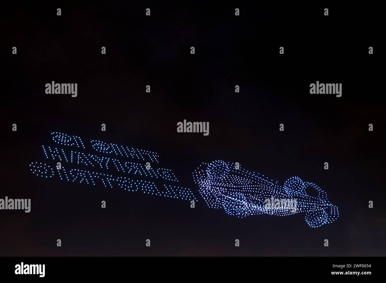 drones show, during the 2024 Diriyah E-Prix, 2nd meeting of the 2023-24 ...
