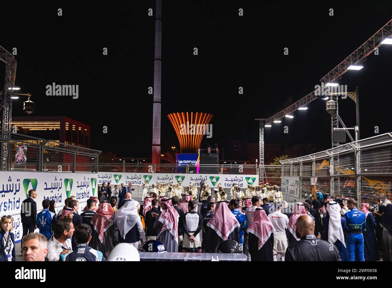 ambiance grille de depart, starting grid during the 2024 Diriyah E-Prix ...