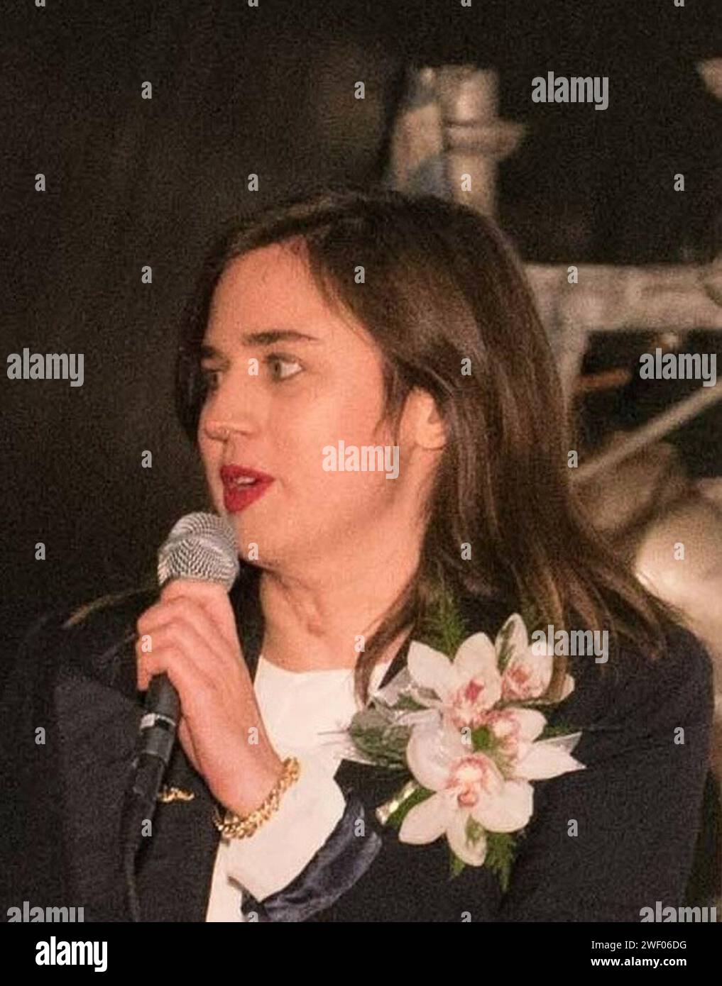 Annie Mabus, christens the Virginia-class attack submarine USS Colorado ...