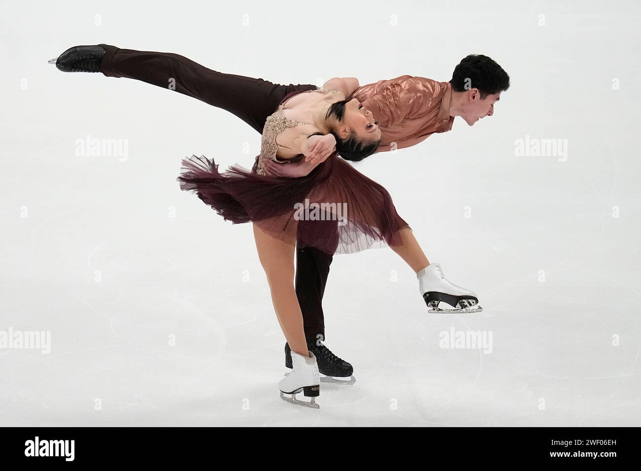 Angela Ling and Caleb Wein compete in championship ice dance at the U.S ...