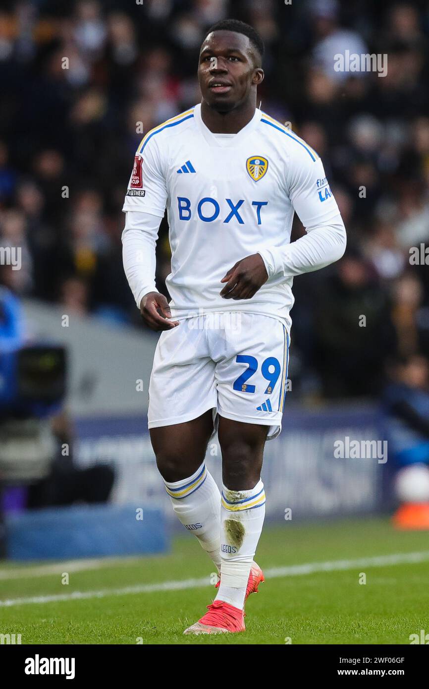 Wilfried Gnonto of Leeds United during the Emirates FA Cup Fourth Round ...