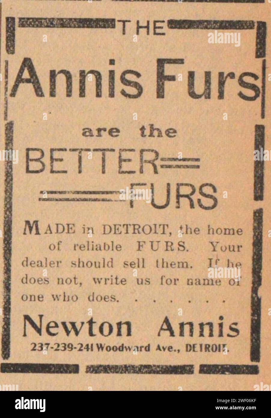 Furs advertisement hi-res stock photography and images - Alamy