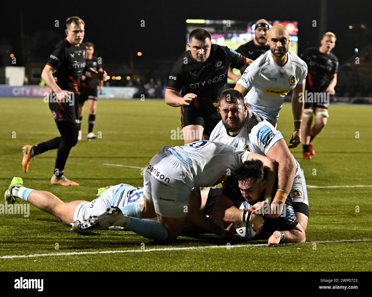 Barnet, United Kingdom. 27th Jan, 2024. Premiership Rugby. Saracens Men ...