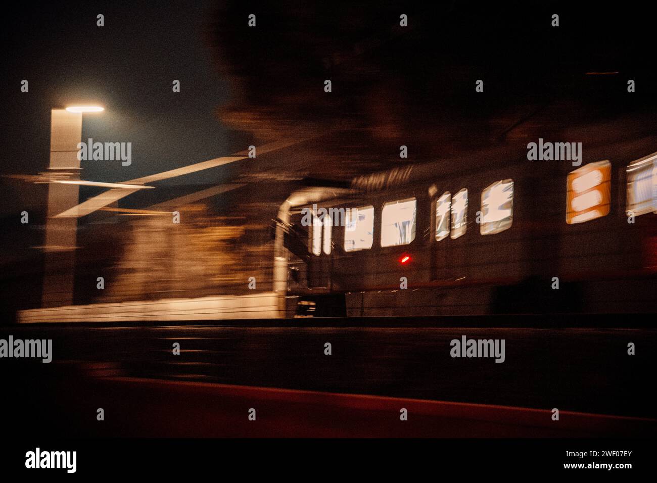 Metro A Line at Night Stock Photo - Alamy