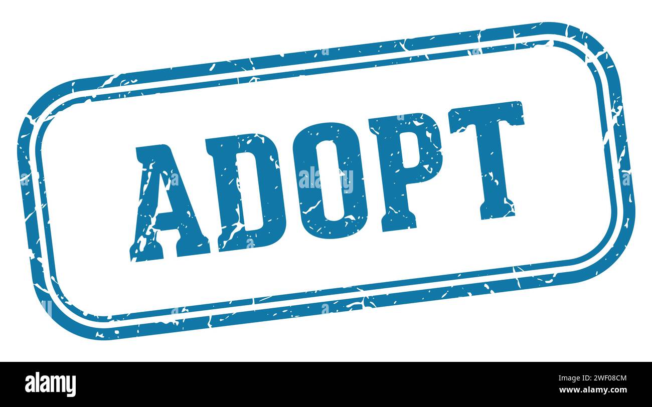 adopt stamp. adopt rectangular stamp isolated on white background Stock ...