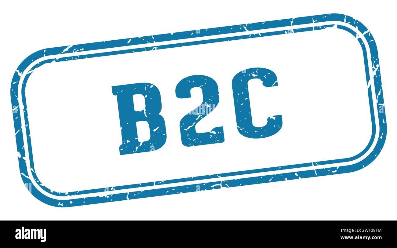 b2c stamp. b2c rectangular stamp isolated on white background Stock ...