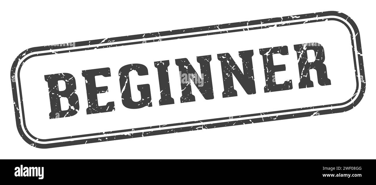 beginner stamp. beginner rectangular stamp isolated on white background ...