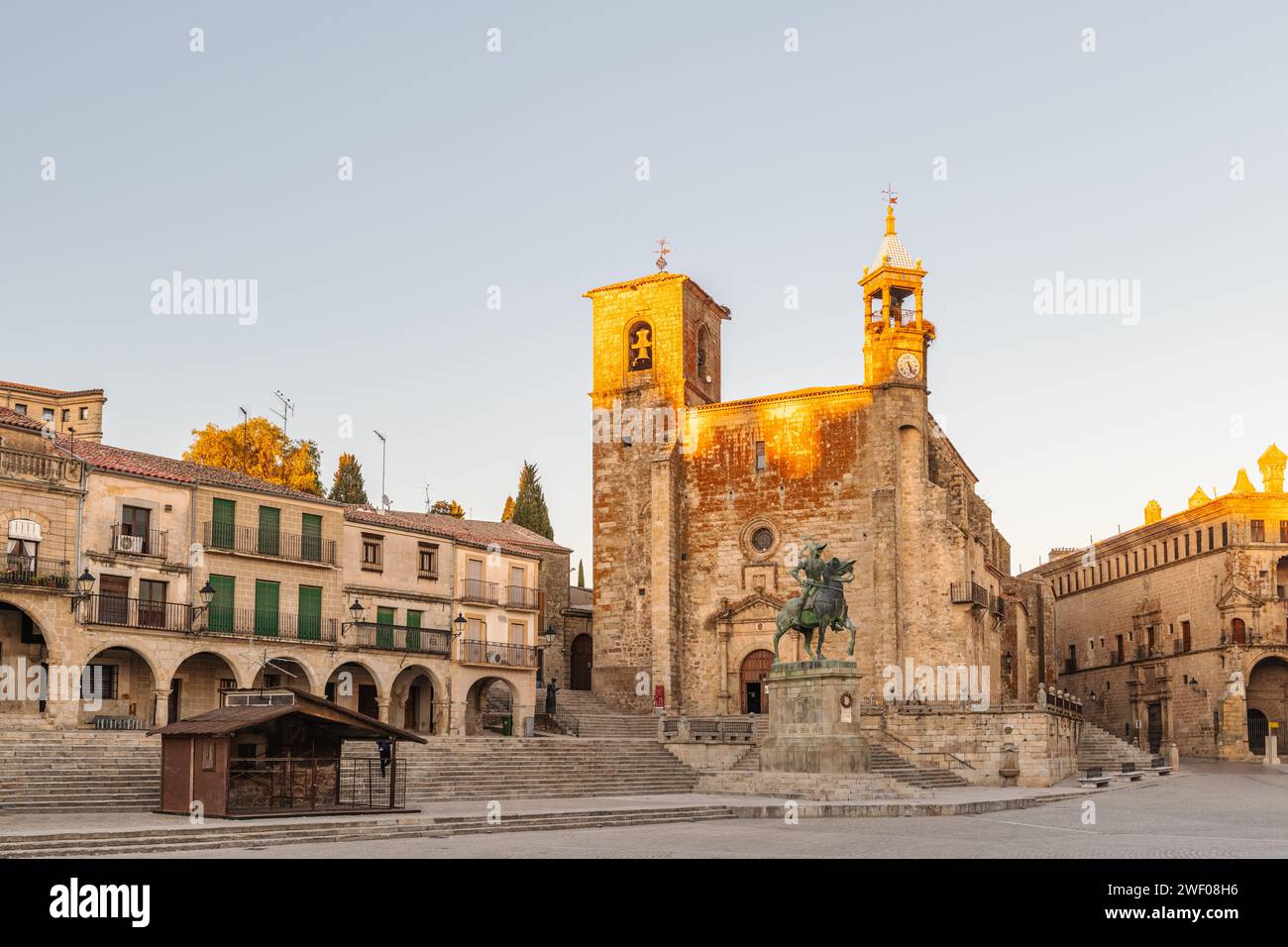 Wide-angle view of the beautiful Renaissance Plaza Mayor square in ...