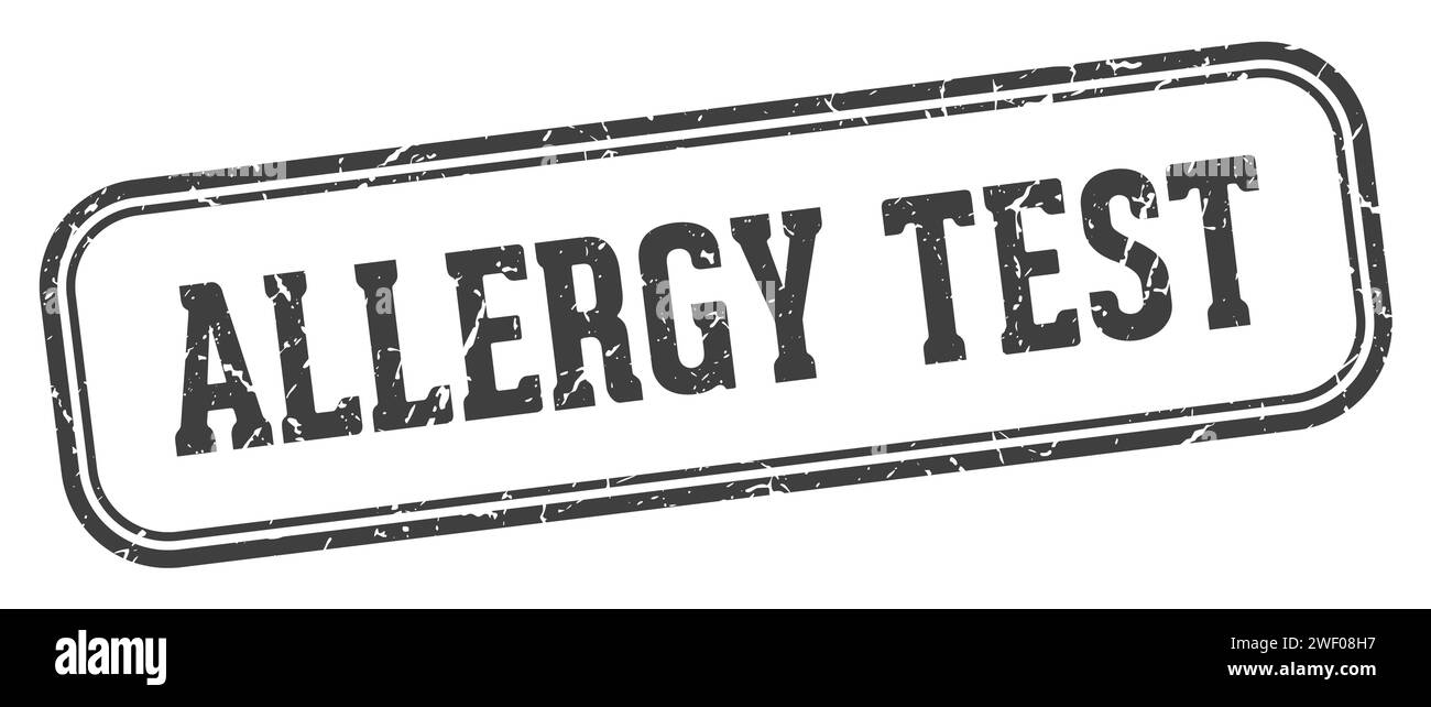 allergy test stamp. allergy test rectangular stamp isolated on white ...