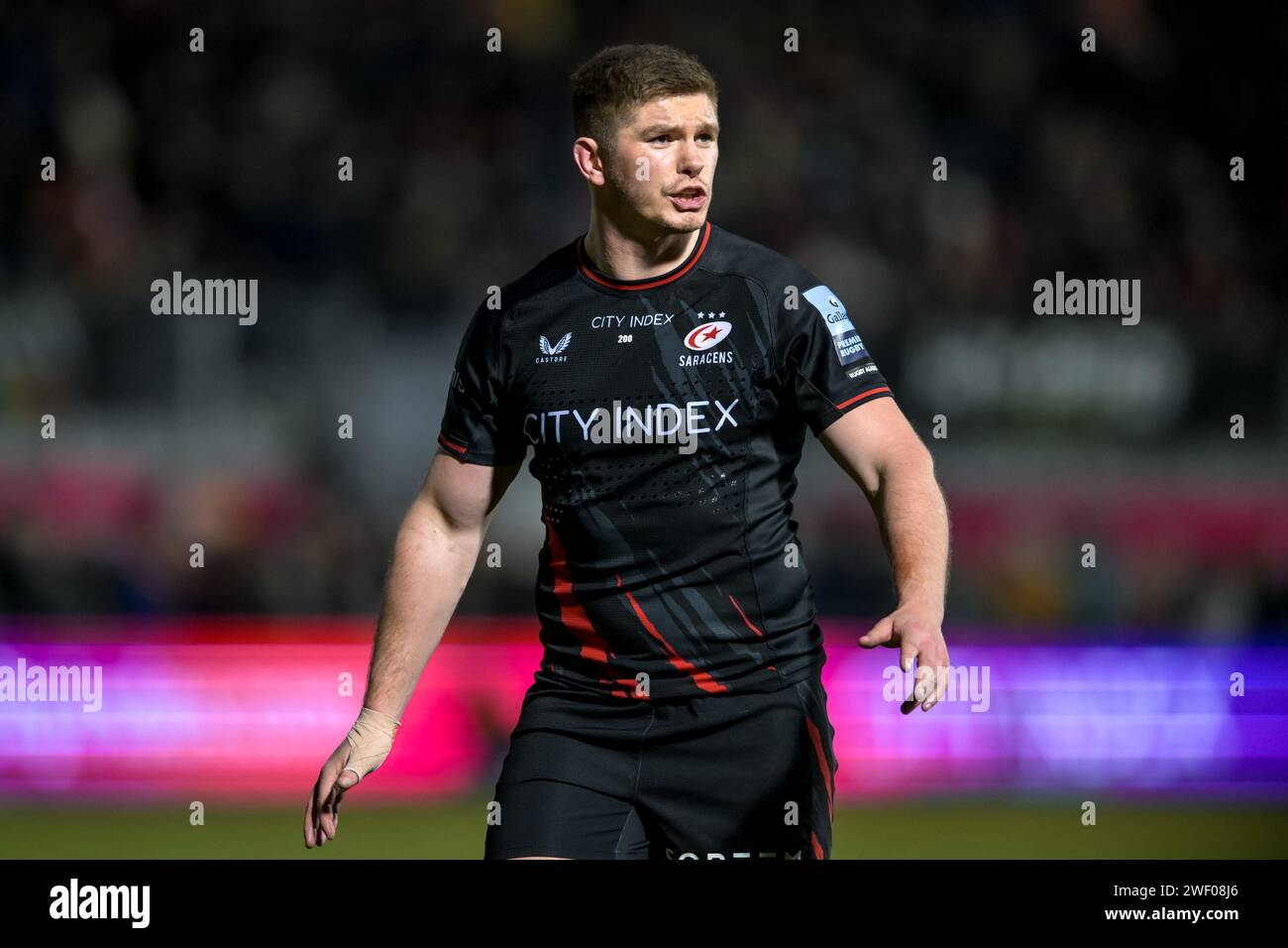 Owen Farrell of Saracens during the Gallagher Premiership Rugby match ...