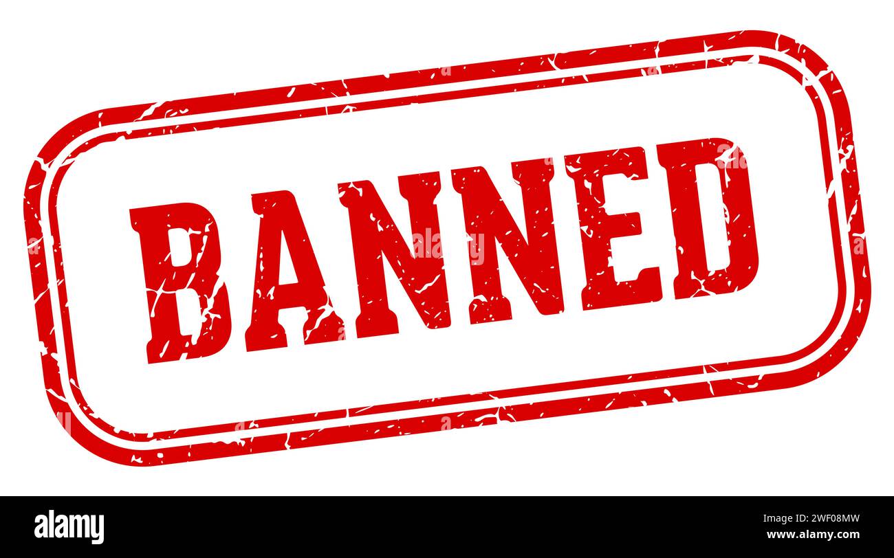 banned stamp. banned rectangular stamp isolated on white background ...