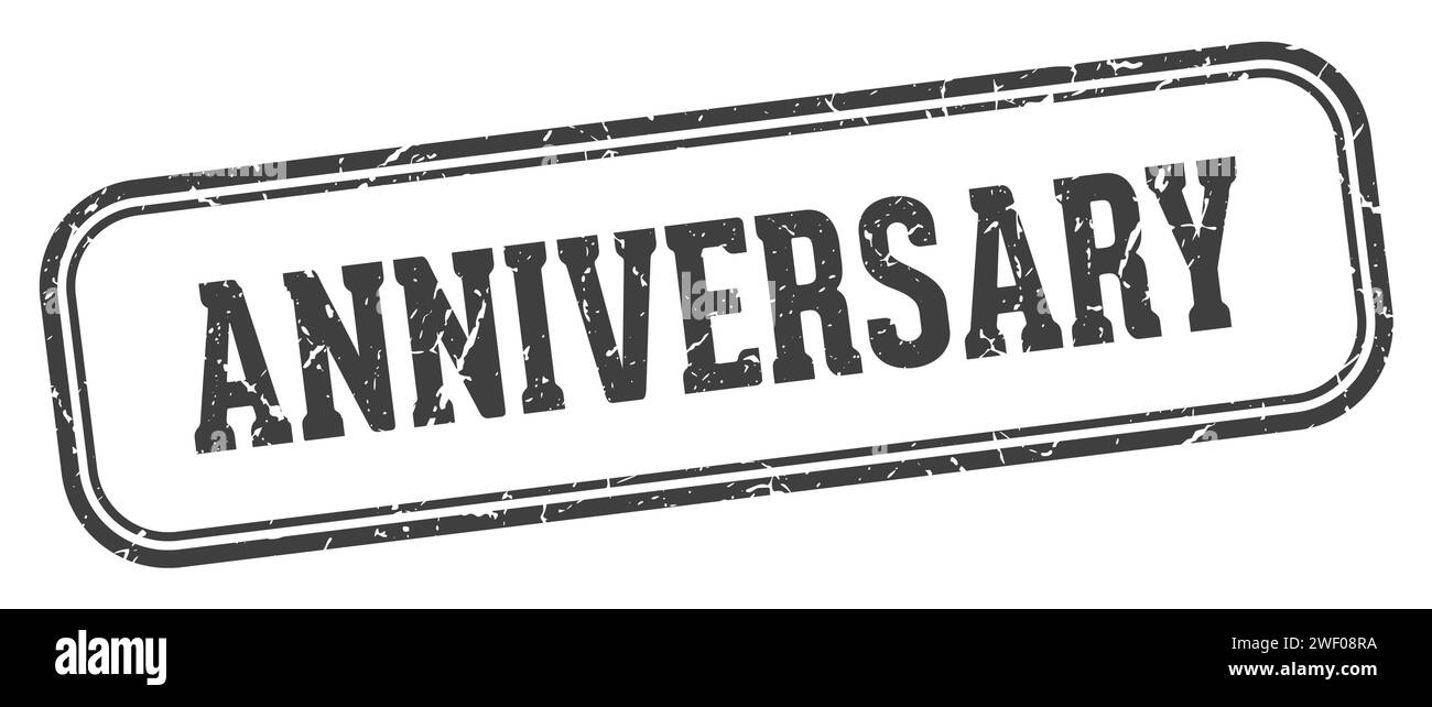 anniversary stamp. anniversary rectangular stamp isolated on white ...