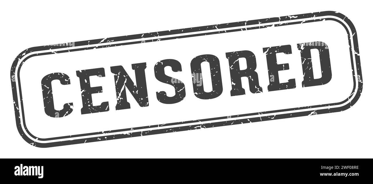censored stamp. censored rectangular stamp isolated on white background ...