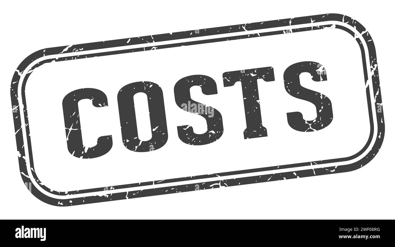 costs stamp. costs rectangular stamp isolated on white background Stock ...