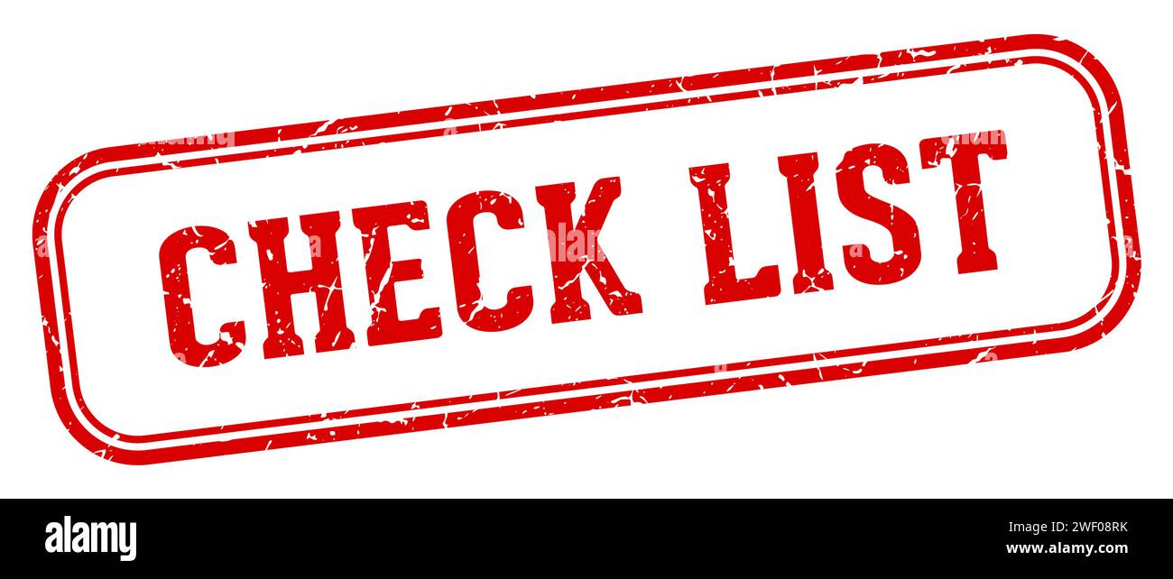 check list stamp. check list rectangular stamp isolated on white ...