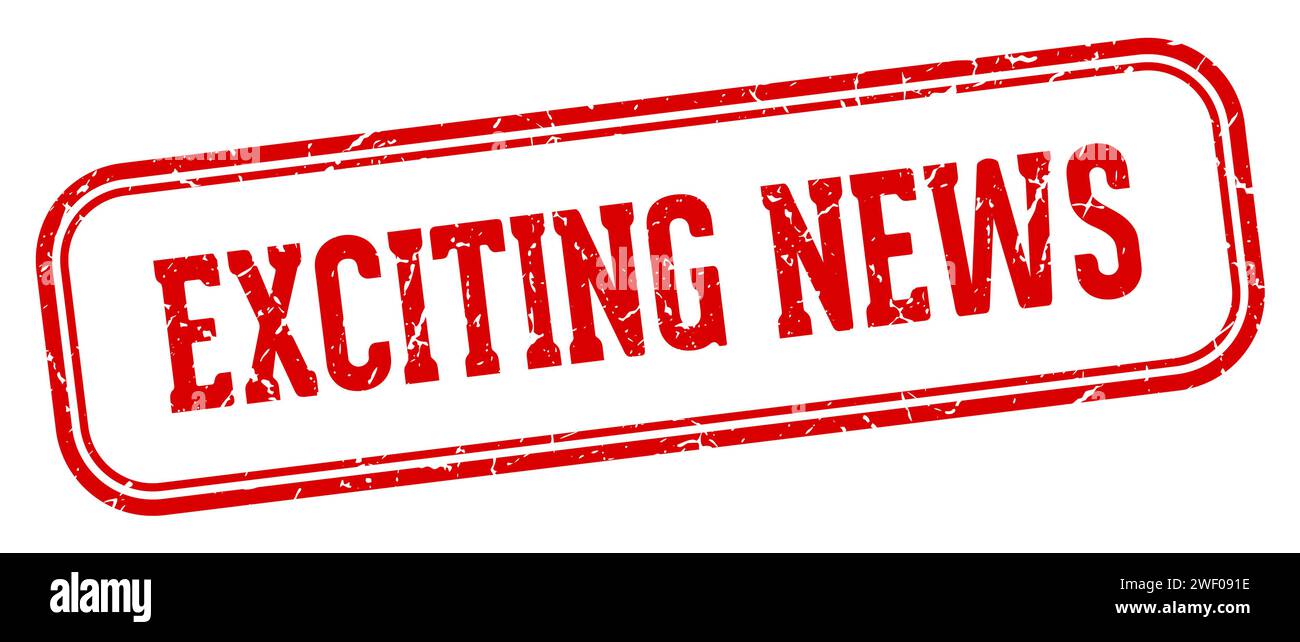 exciting news stamp. exciting news rectangular stamp isolated on white ...