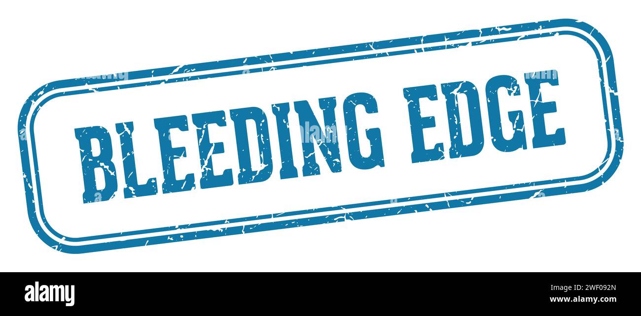 bleeding edge stamp. bleeding edge rectangular stamp isolated on white ...