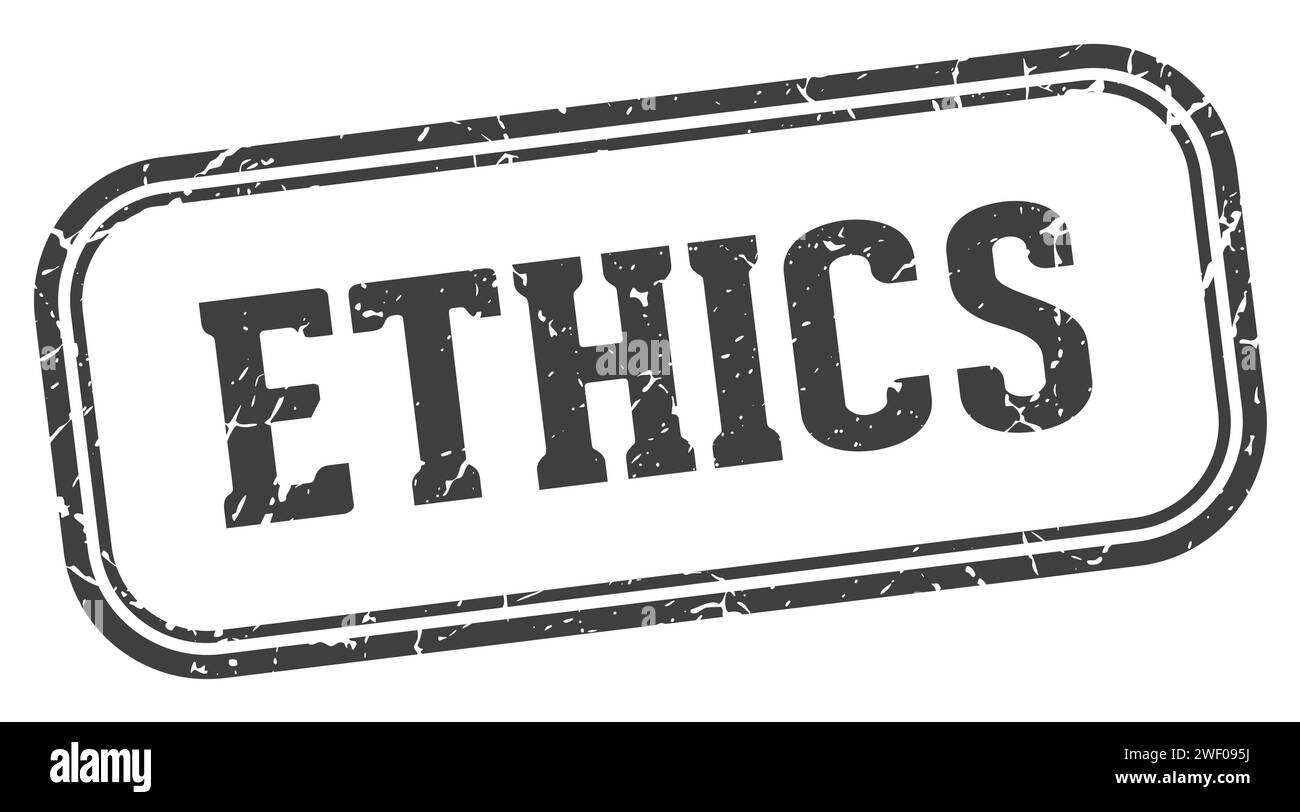 ethics stamp. ethics rectangular stamp isolated on white background ...