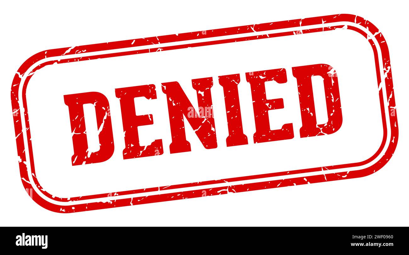 denied stamp. denied rectangular stamp isolated on white background ...