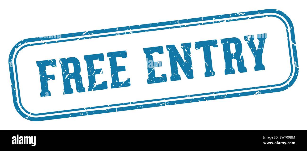 free entry stamp. free entry rectangular stamp isolated on white ...