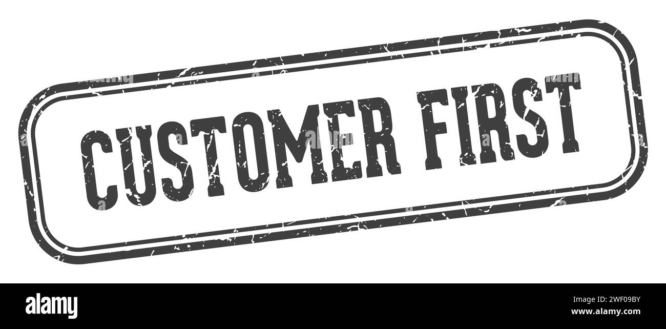 customer first stamp. customer first rectangular stamp isolated on ...