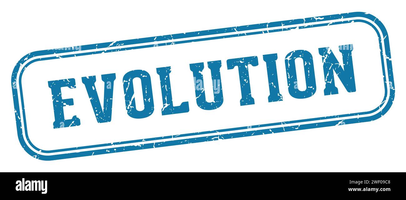 evolution stamp. evolution rectangular stamp isolated on white ...