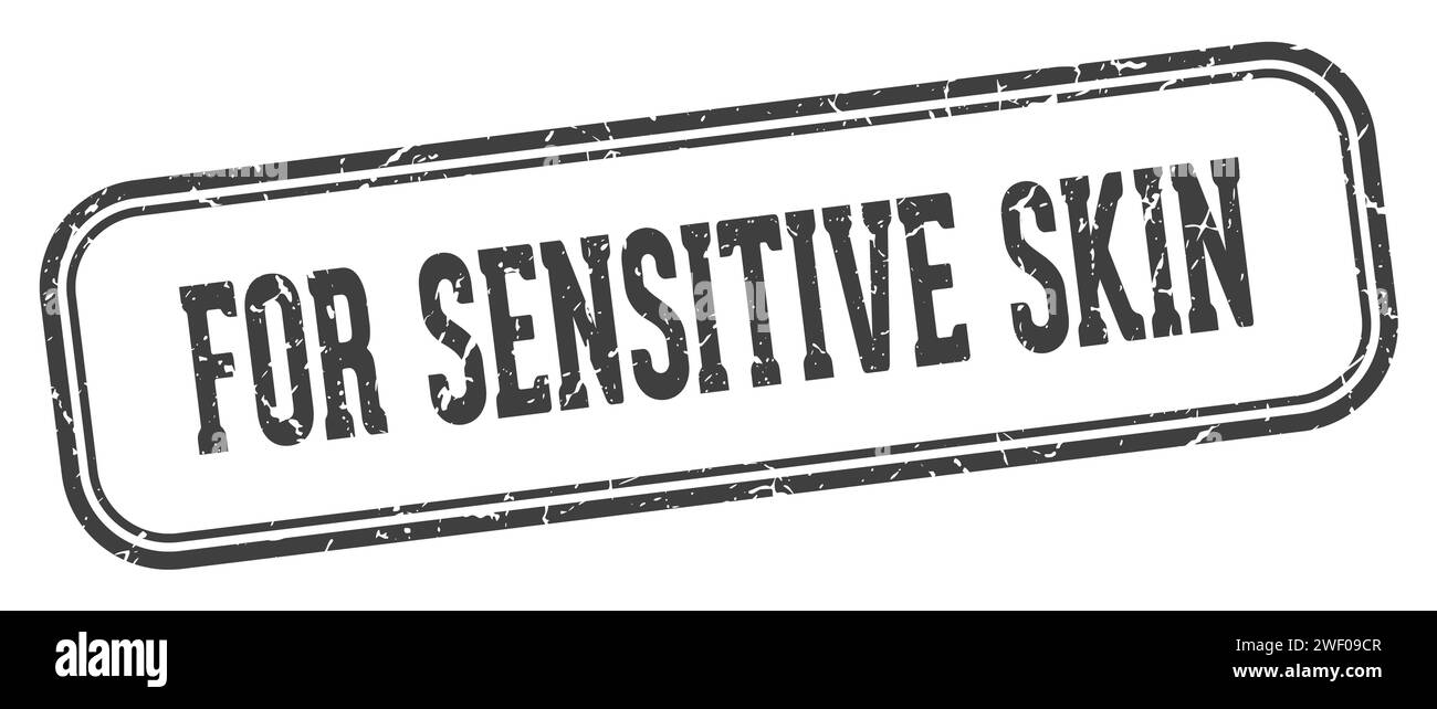 for sensitive skin stamp. for sensitive skin rectangular stamp isolated ...