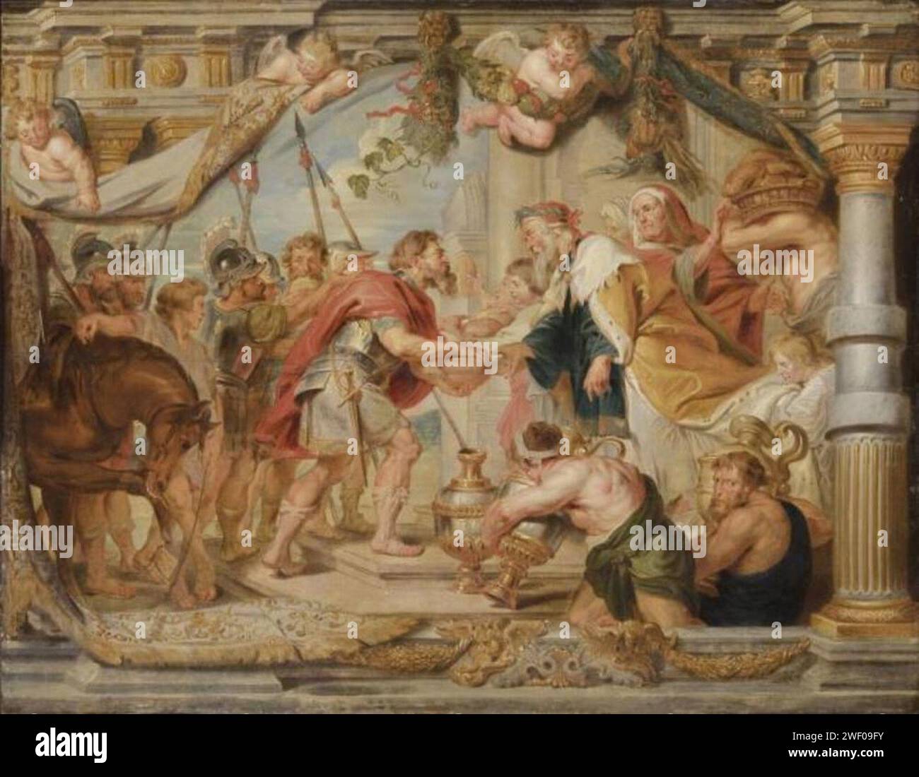 Anoniem na 1626 naar Peter Paul Rubens - De ontmoeting van Abram ...