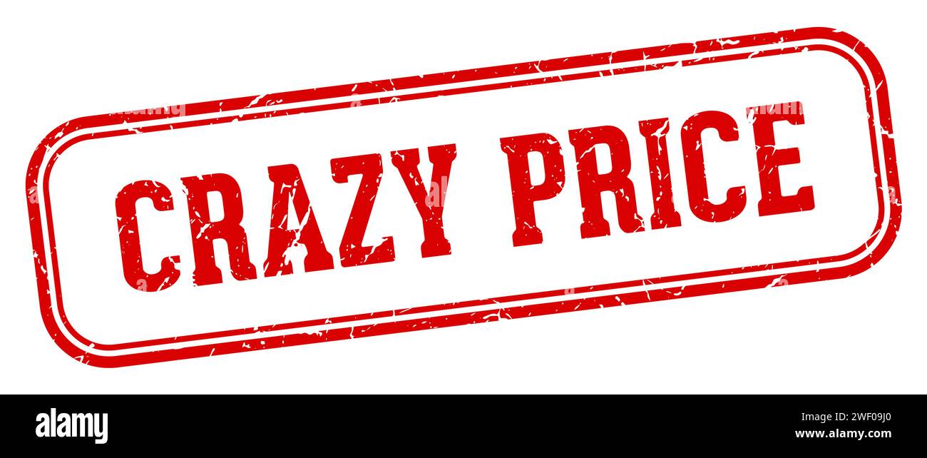 crazy price stamp. crazy price rectangular stamp isolated on white ...