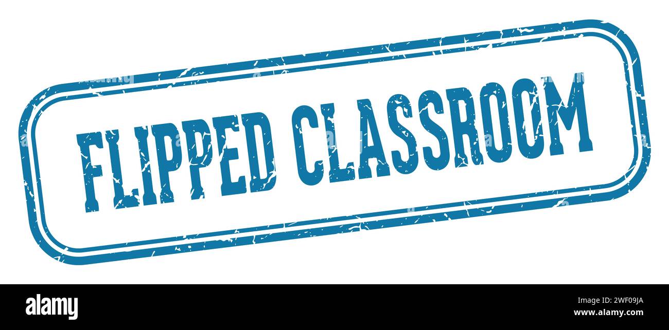 flipped classroom stamp. flipped classroom rectangular stamp isolated ...