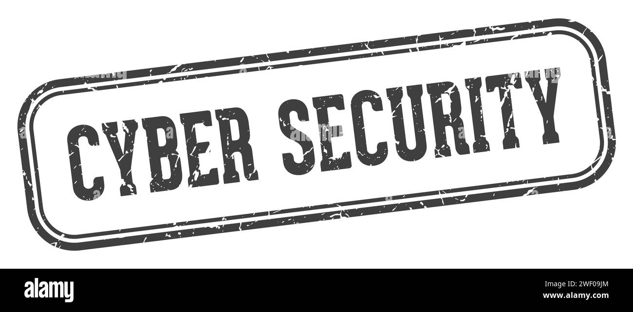 cyber security stamp. cyber security rectangular stamp isolated on ...