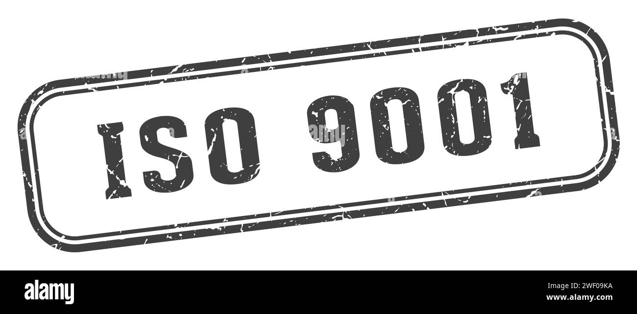 iso 9001 stamp. iso 9001 rectangular stamp isolated on white background ...