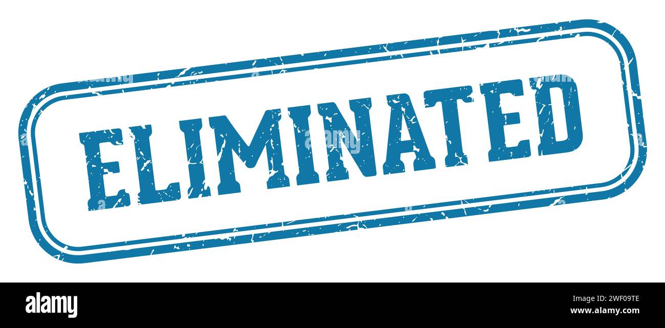 eliminated stamp. eliminated rectangular stamp isolated on white ...