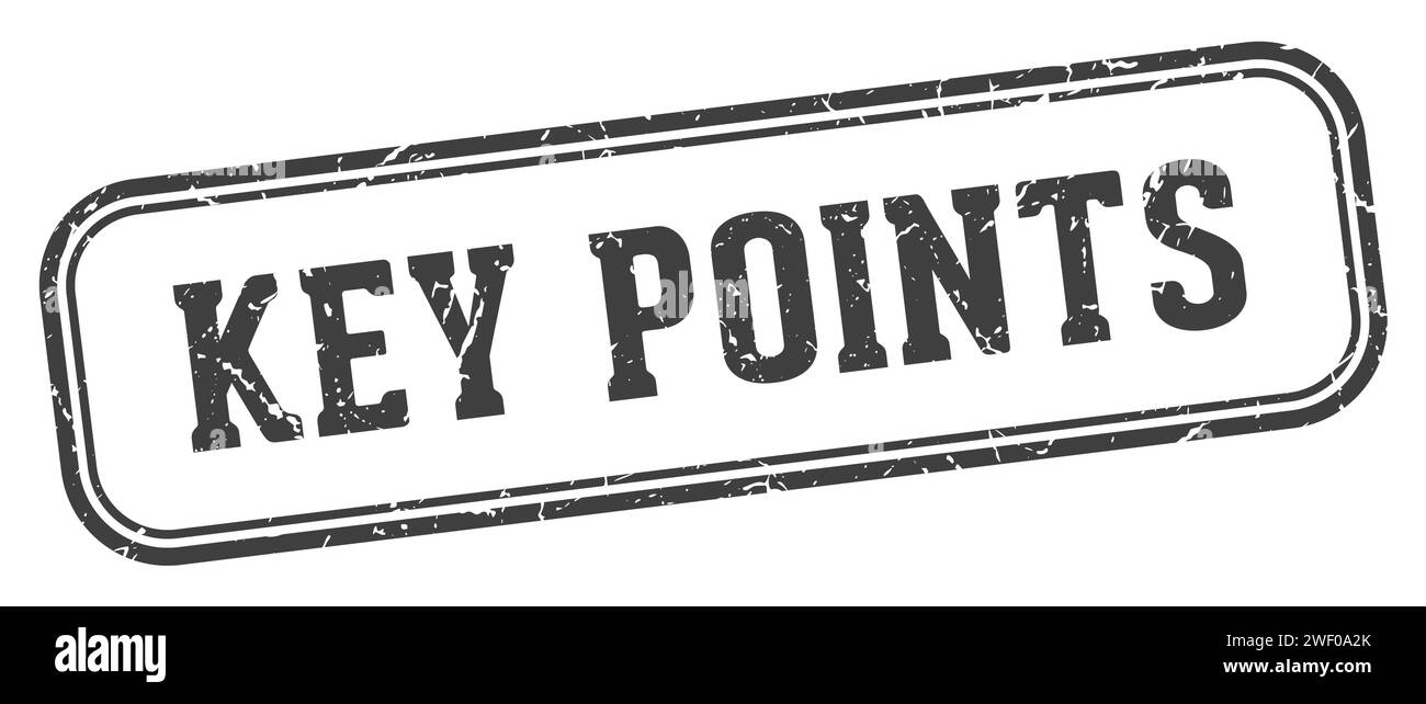 key points stamp. key points rectangular stamp isolated on white ...